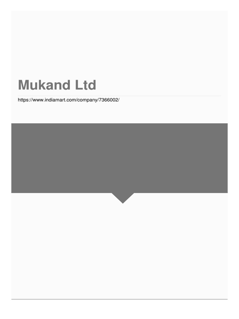 Mukand LTD | PDF