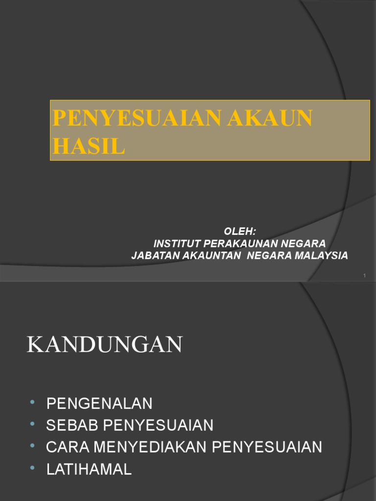 Penyesuaian Akaun Hasil Bulanan | PDF | Pengelolaan Keuangan & Uang