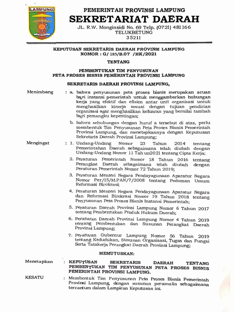 SK Tim Penyusunan Probis | PDF