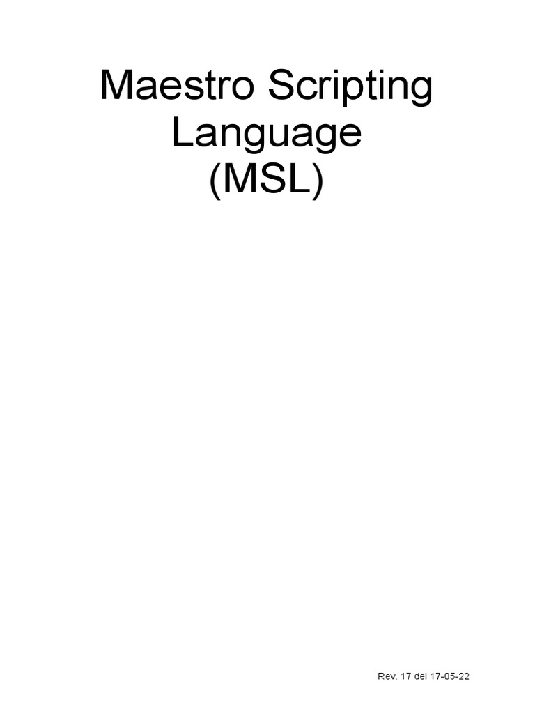Maestro Scripting Language | PDF