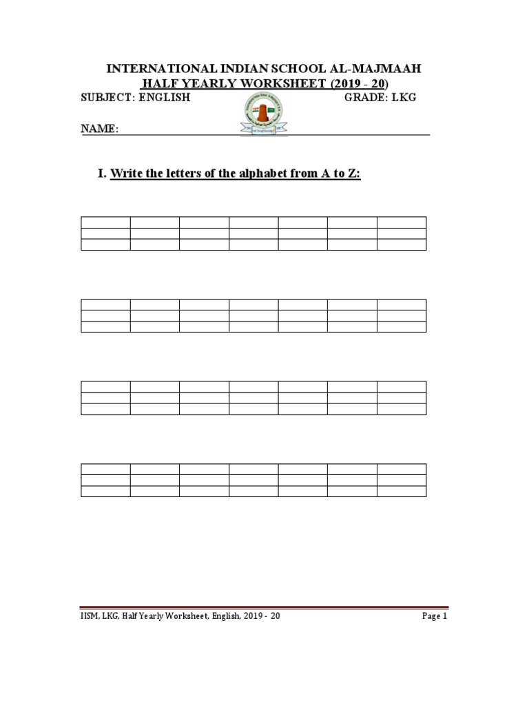 LGK English Worksheet | PDF
