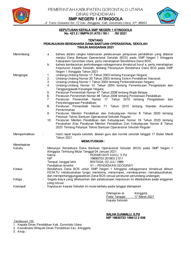 SK Bendahara Bos | PDF