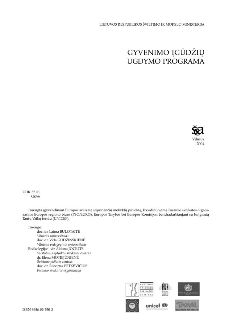 Gyvenimo Igudziu Ugdymo Programa | PDF