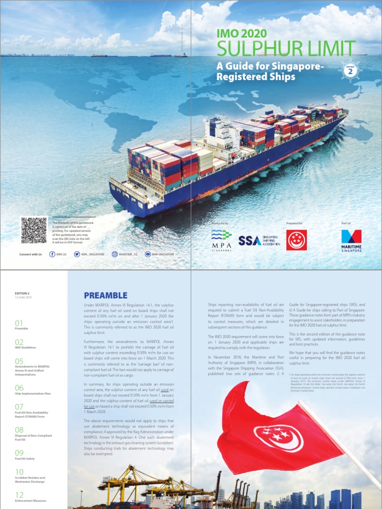 A Guide to the IMO 2020 Fuel Oil Sulphur Limit Requirements for Singapore-Registered Ships | PDF