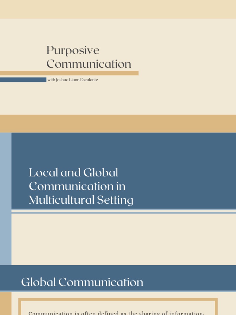 Local and Global Communication in Multicultural Setting | PDF | Communication | Cognitive Science