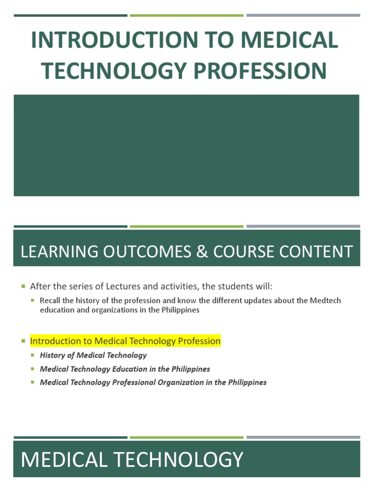 Introduction To Medical Technology | PDF | Medicine | Health Care