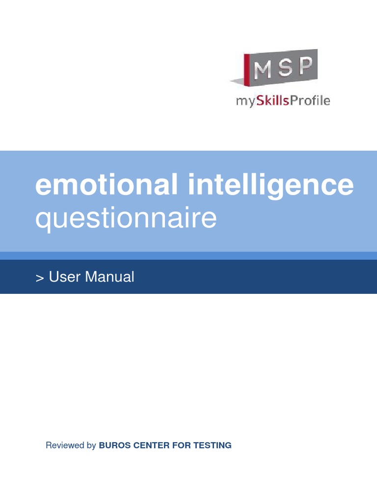 EIQ16 Emotional Intelligence Questionnaire User Manual | PDF ...