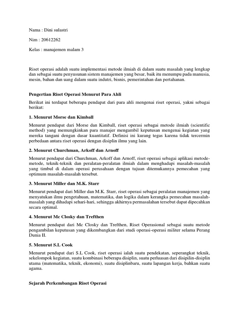 Resume Riset Operasi | PDF | Komputer