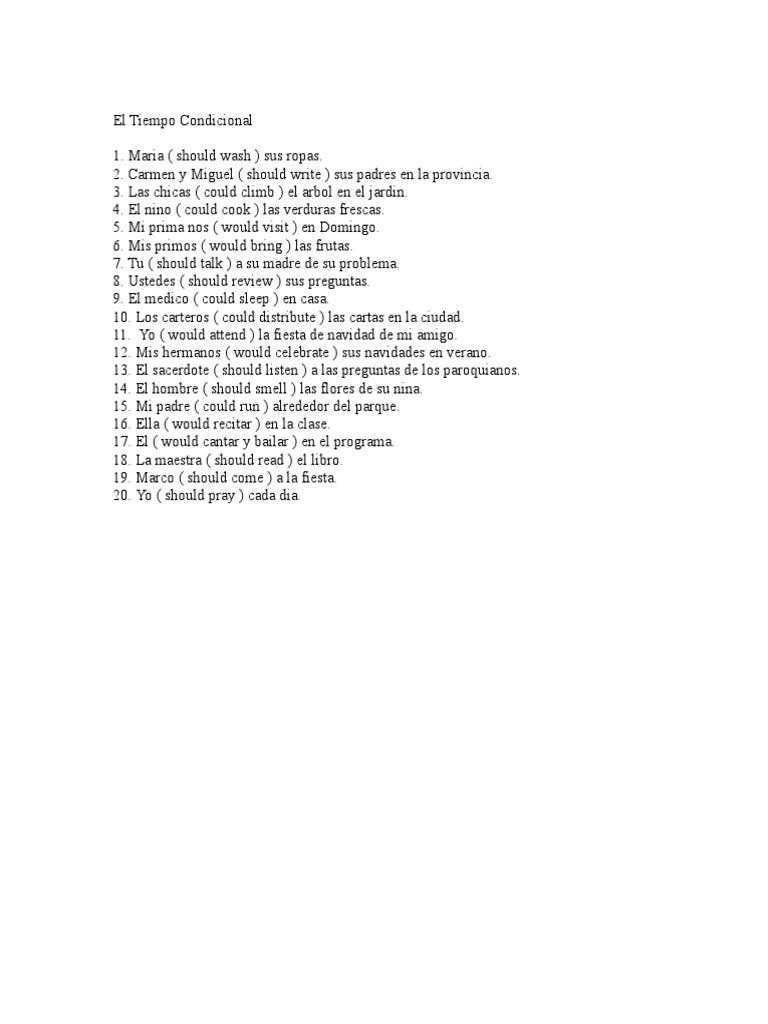 El Tiempo Condicional | PDF