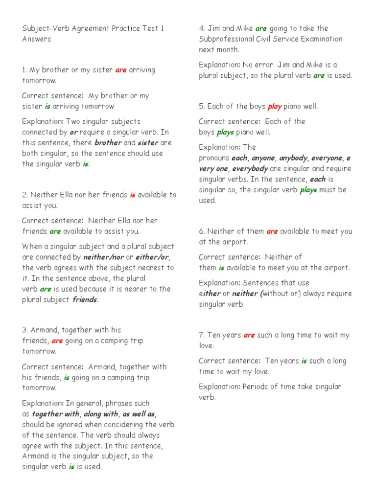 Subject-Verb Agreement - English Grammar - Civil Service Review - mp4 ...