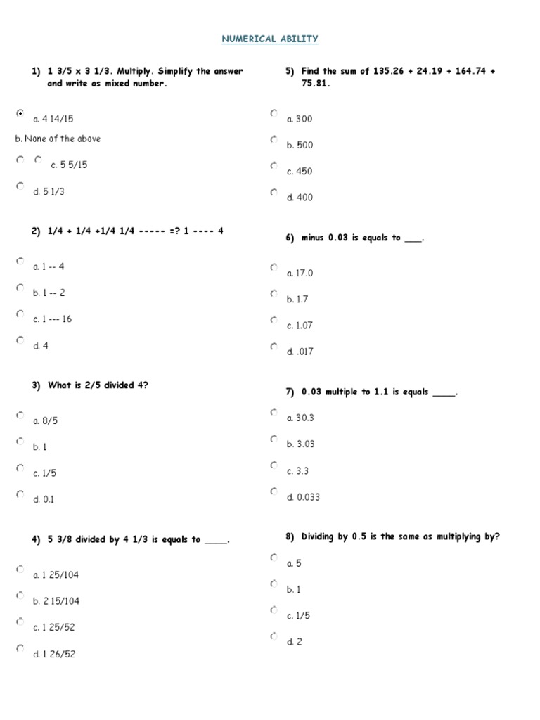 Cse Math Quiz 1 Pdf Financial Services Personal Finance 