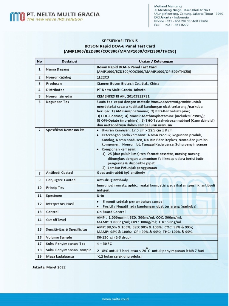 Spek Boson Rapid Doa-6 | PDF