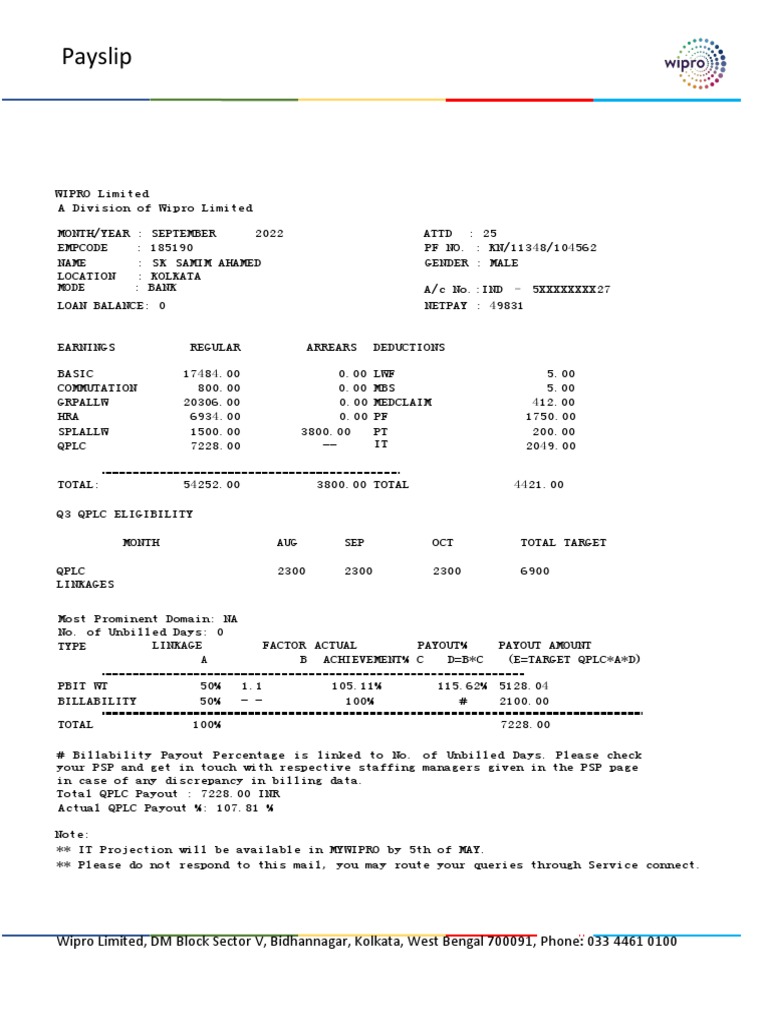 Payslip | PDF | Finance & Money Management
