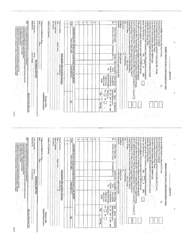 Ticket Reservation Form | PDF