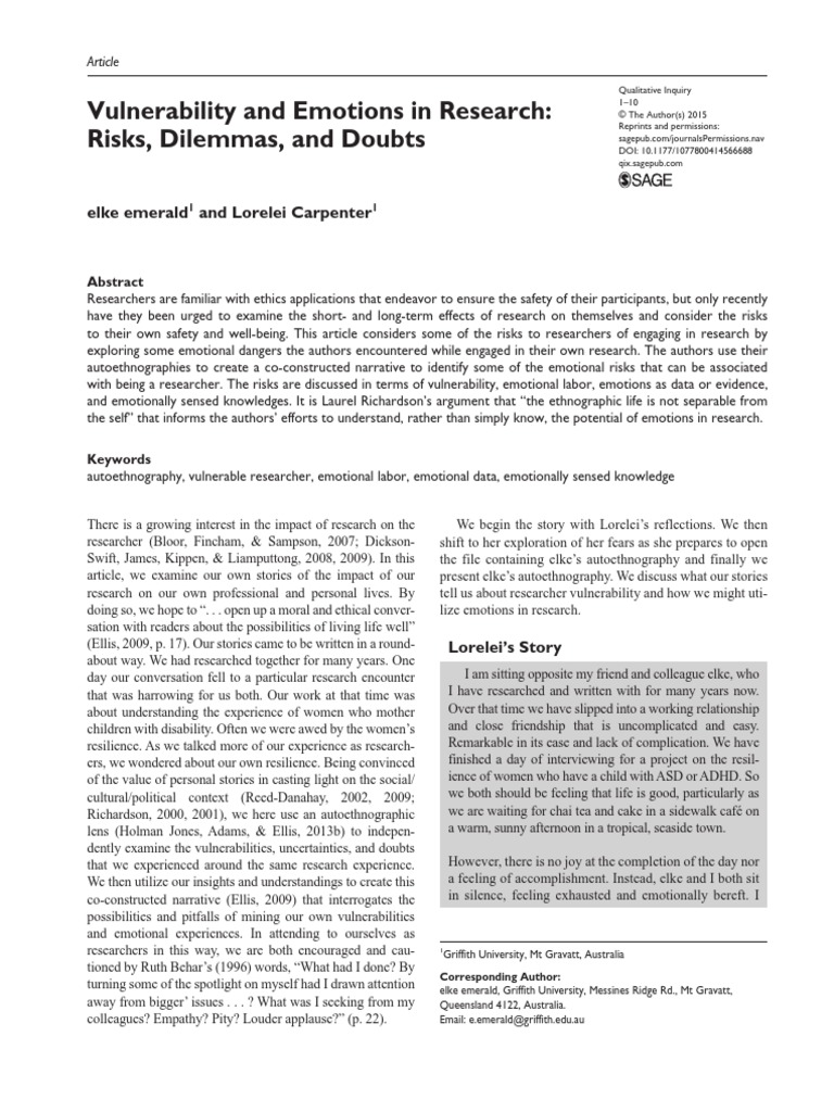 Elke Emerald and Lorelei Carpenter - Vulnerability and Emotions in ...