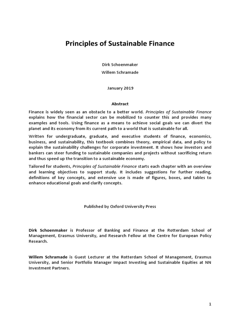 Principles of Sustainable Finance CH 1 | PDF | Deepwater Horizon Oil ...