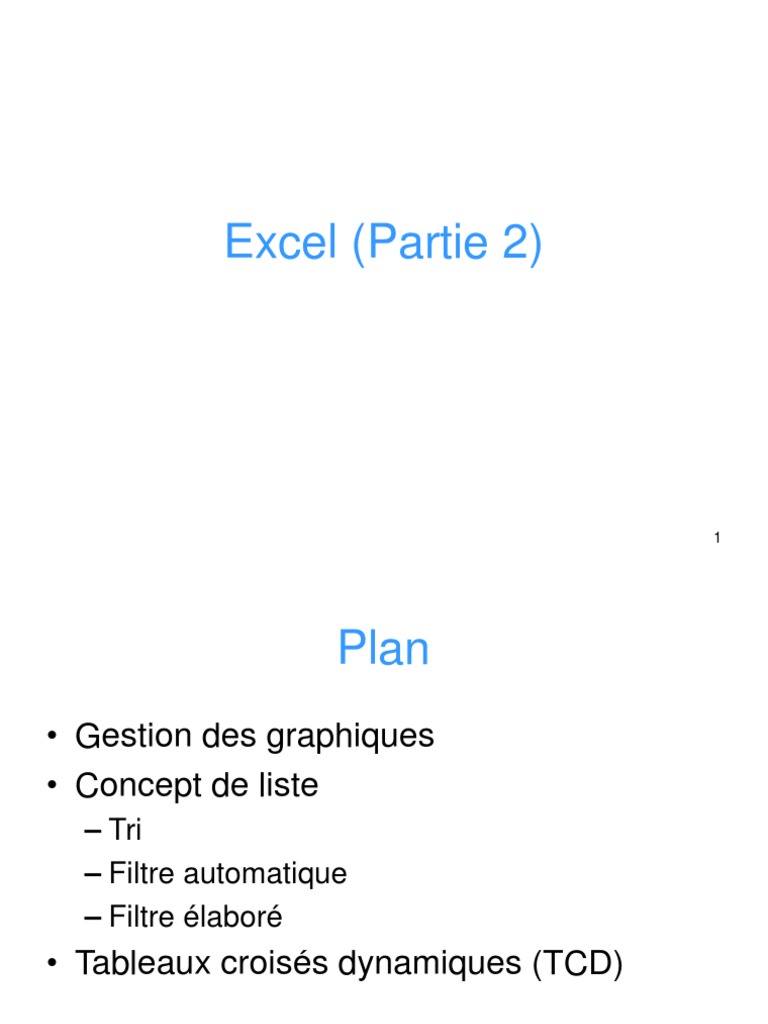Excel Partie 2 | PDF | Microsoft Excel | Informatique