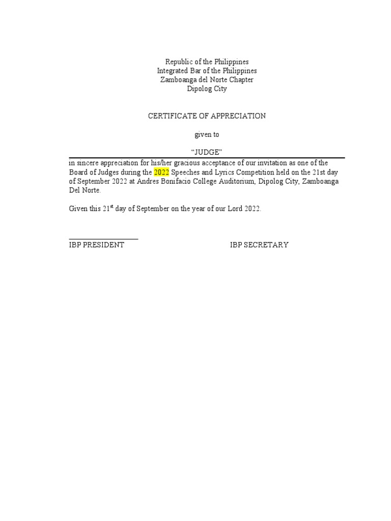 Certificate Citation | PDF | Philippines