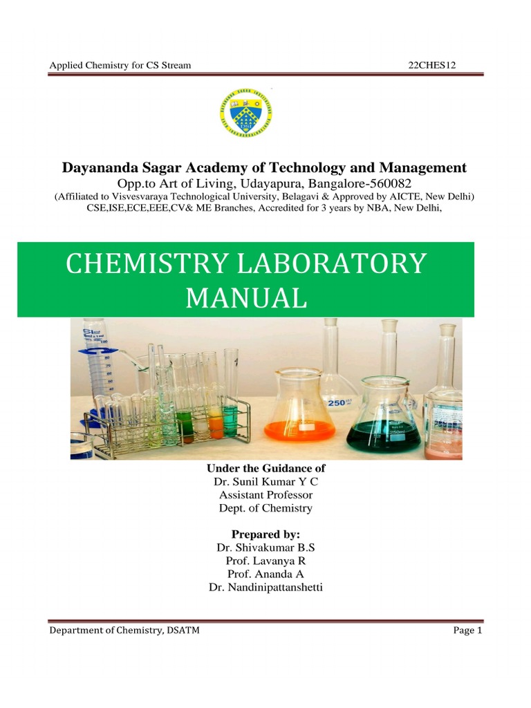 Chemistry Manual 2022 | PDF