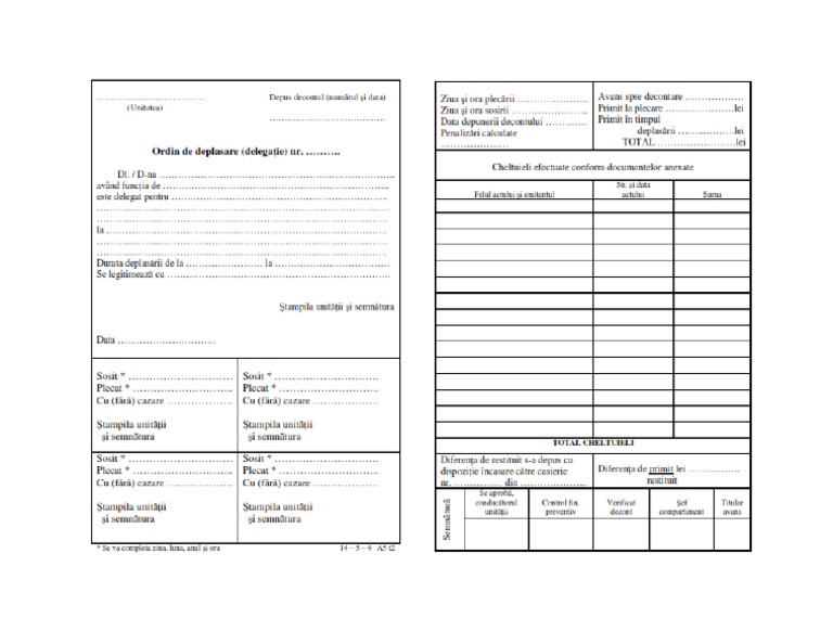 Ordin de Deplasare - Landscape | PDF
