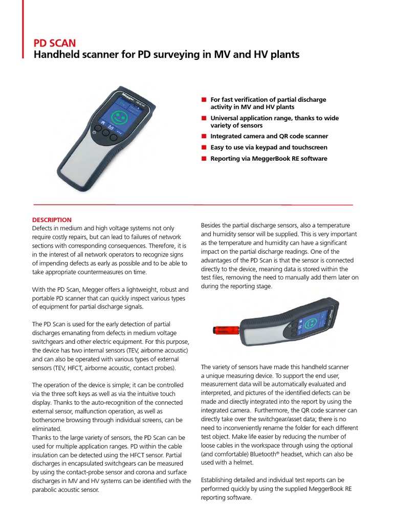 Megger PD Handheld Scanner Datasheet 1 | PDF | Image Scanner ...