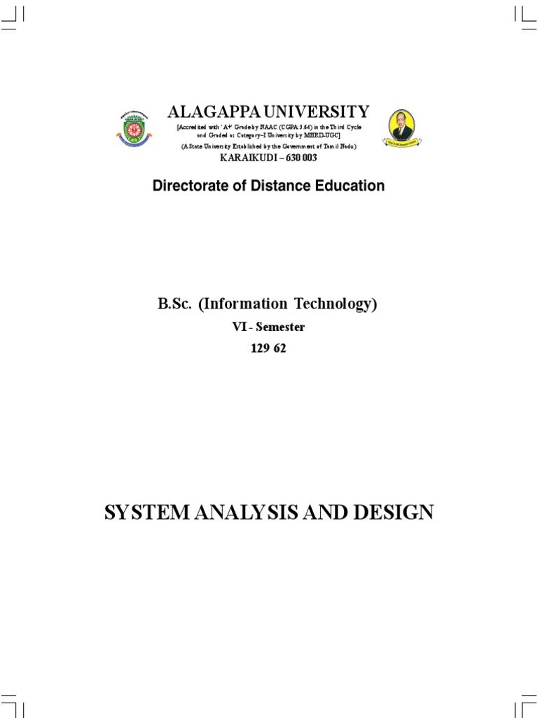 UG B.sc. Information Technology 129 62-System Analysis and Design 8301 ...