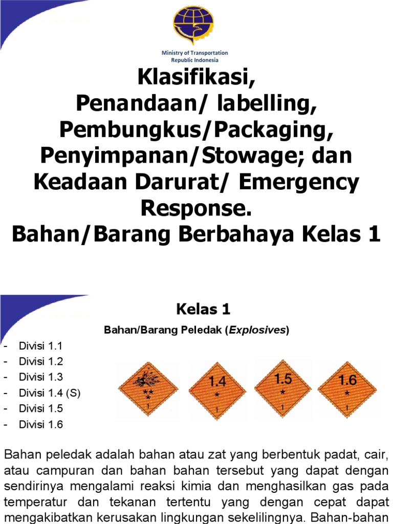 Imdg Klas 1 Lengkap Pdf