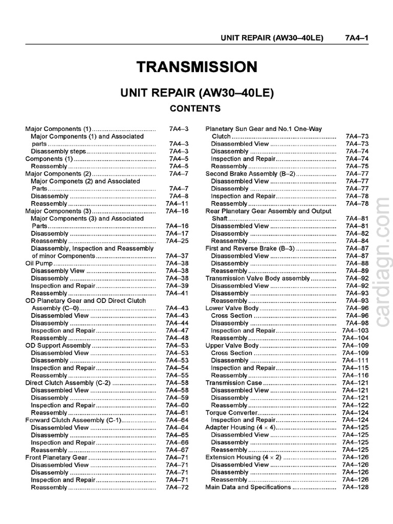 Unit Repair - Aw30-40le | PDF