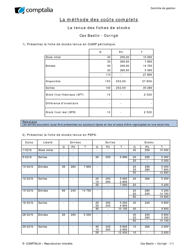 BTS CG P5.1 03 03 Bastin C | PDF | Inventaire