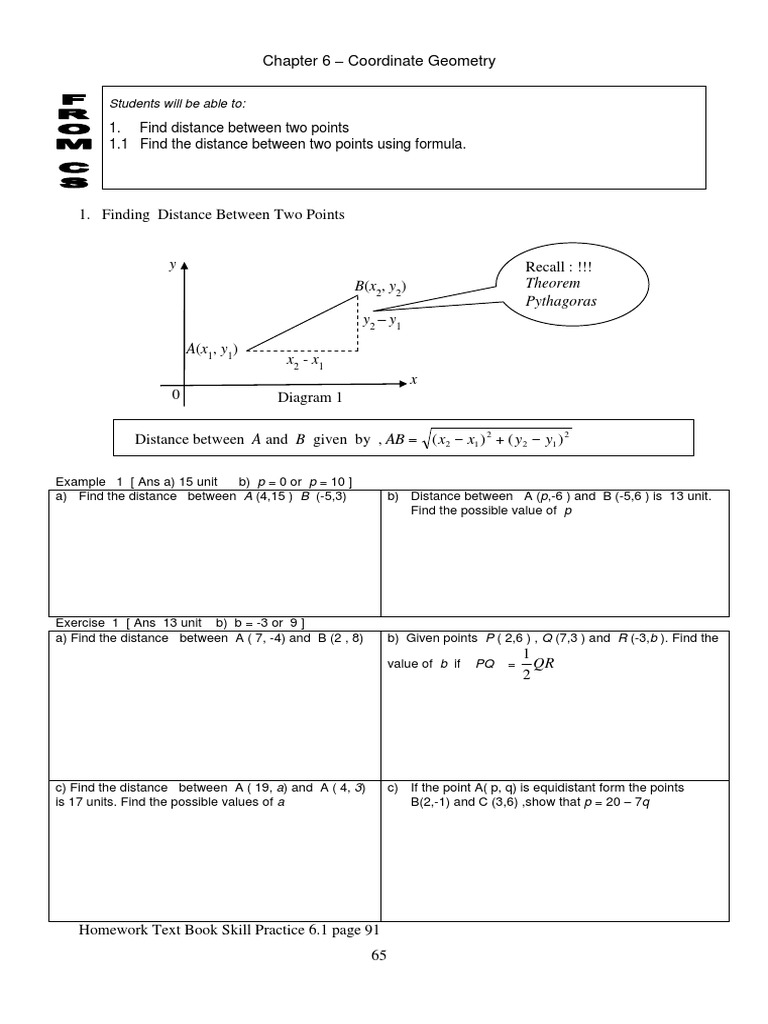 Chapter 6 - COORDINATE GEOMETRY2013 | PDF | Line (Geometry) | Circle