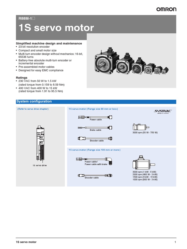 Compact 1S Servo Motor and Drive Combination Guide | PDF | Electric ...