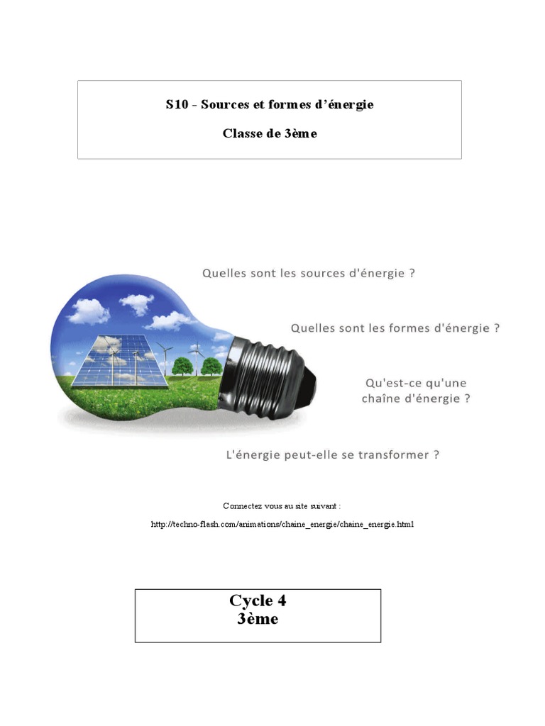 S10-Sources Et Formes D'énergie - Fiche de Travail | PDF | Échecs ...