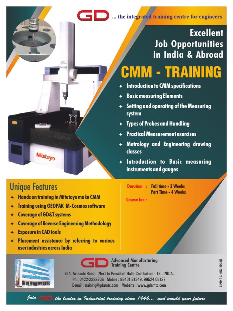 CMM - Training: Excellent Job Opportunities in India & Abroad | PDF