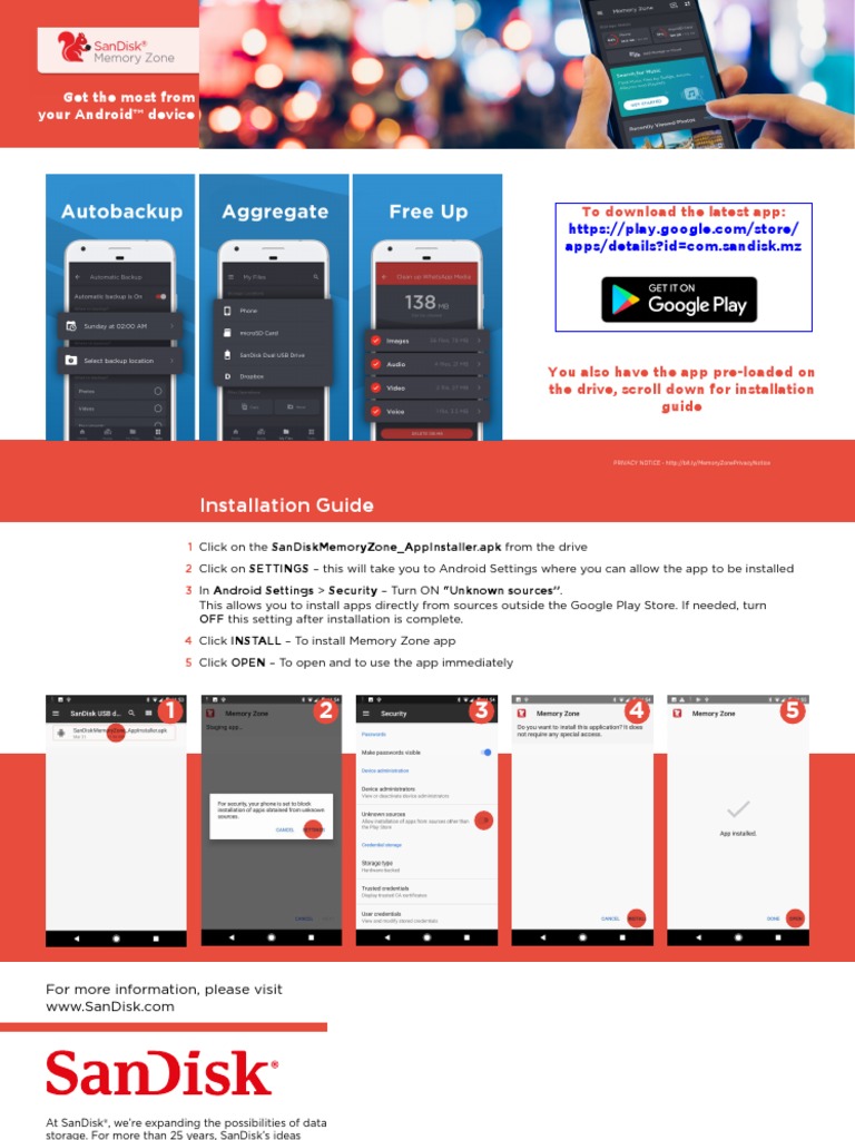 ManagePhoneMemory Free App Install Guide | PDF | Google Play | Android (Operating System)