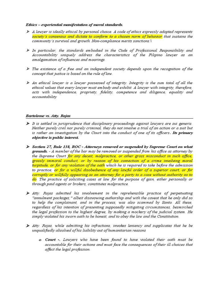 Ethics and Professional Responsibility in the Legal Profession | PDF ...