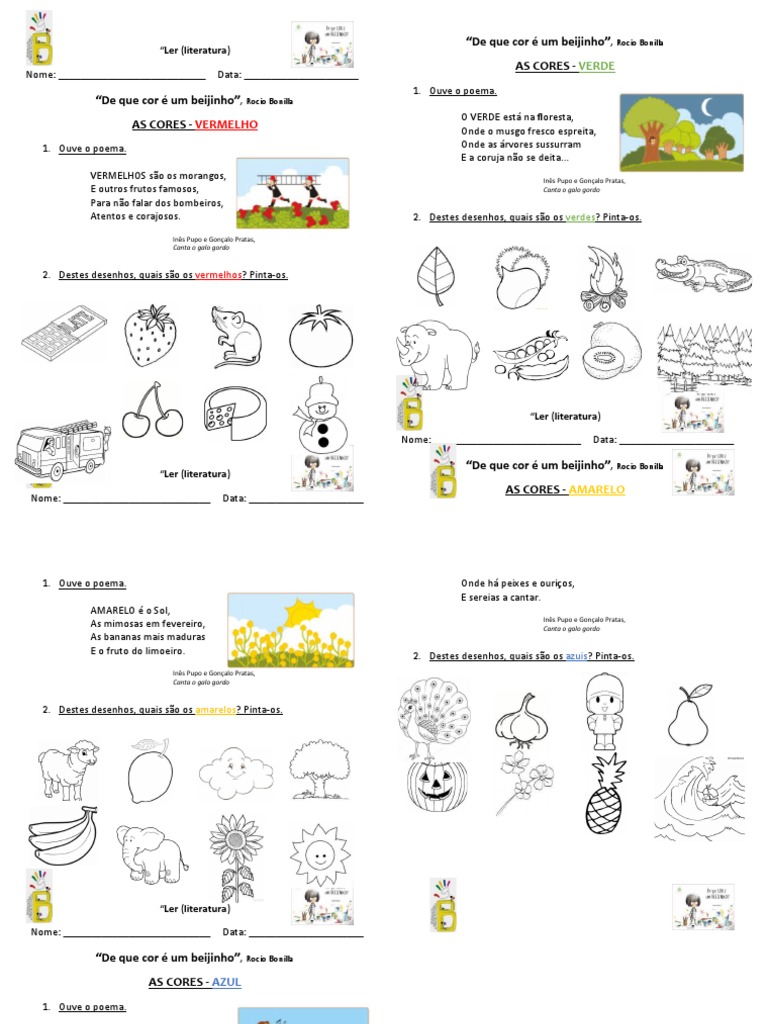 Beijinho: Atividades de Cores | PDF | Sistema visual | Processamento de ...