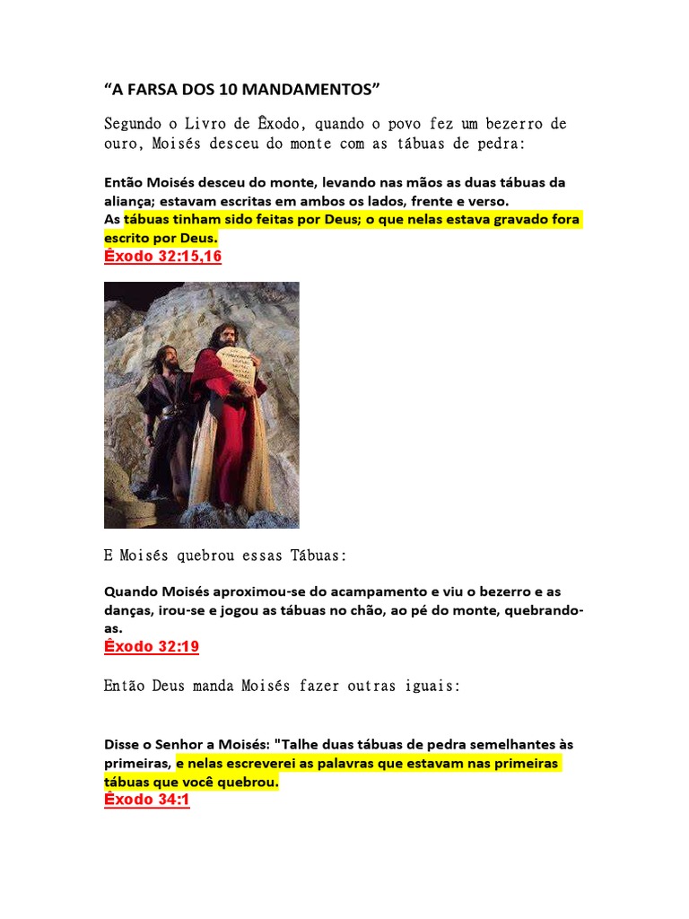 Manda Mentos | PDF | Os Dez Mandamentos | Livro do Êxodo