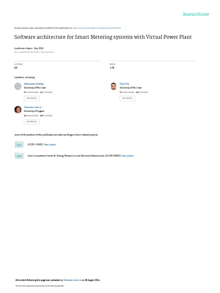 Software Architecture For Smart Metering Systems W | PDF | System ...