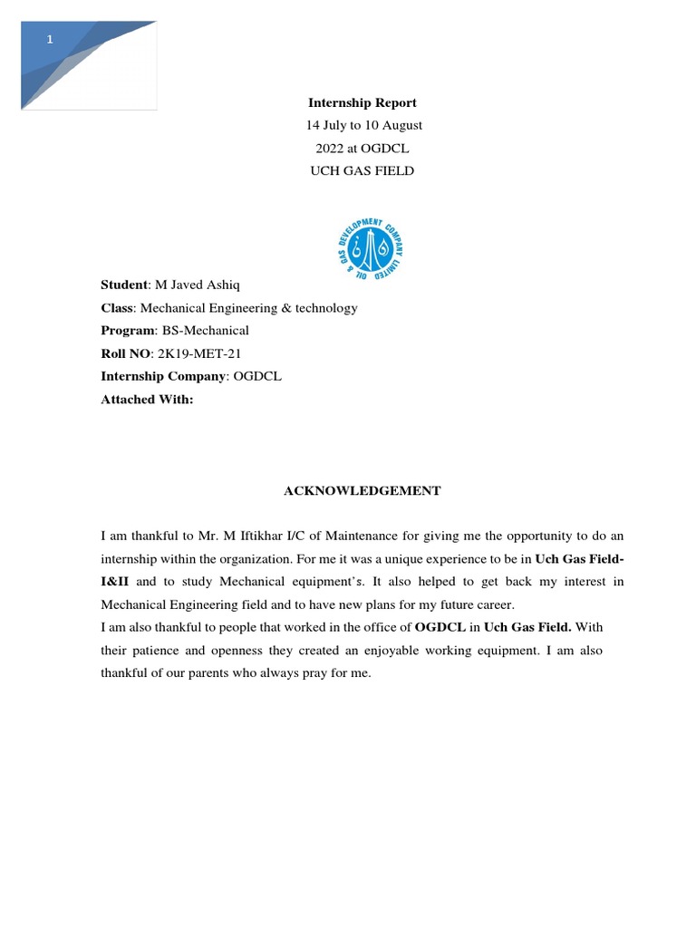 Internship Report 2022 Pdf Valve Pump