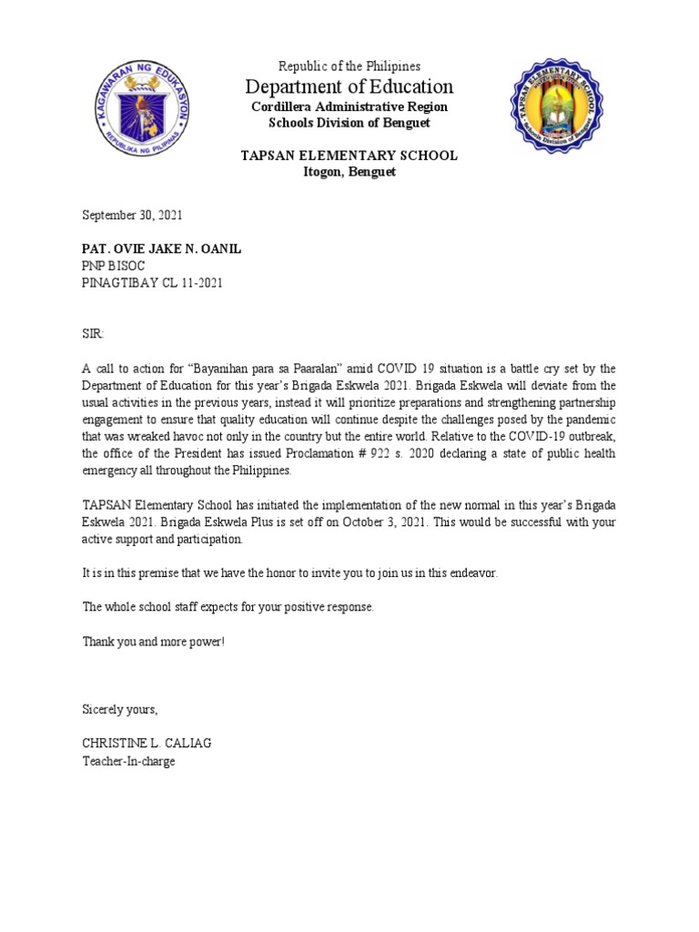 Invitation For Brigada PNP | PDF