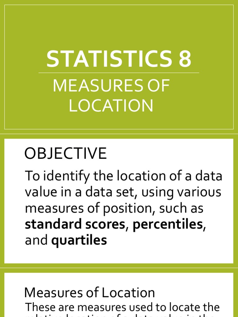 Measures Of Location Pdf Standard Score Percentile