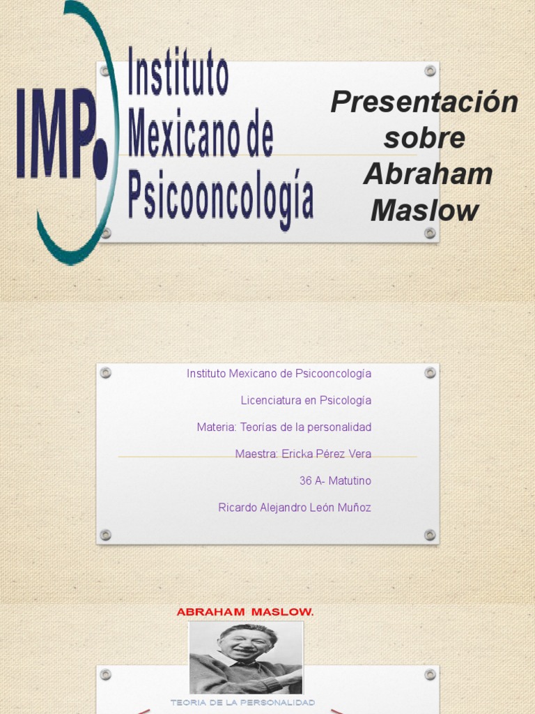 Maslow | PDF | Sicología | Conceptos psicologicos