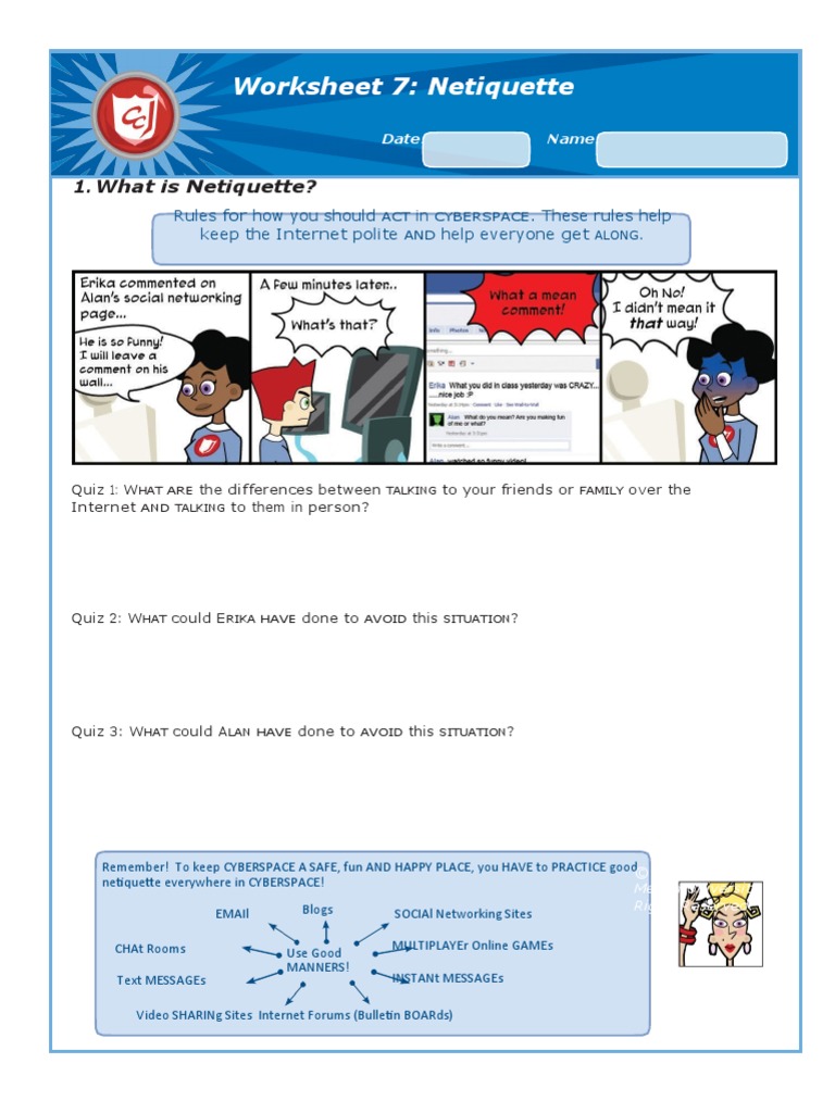 Netiquette Answer Sheet | PDF