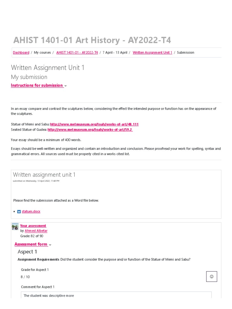 01 Written Assignment Unit 1 | PDF | Career & Growth | Language Arts ...