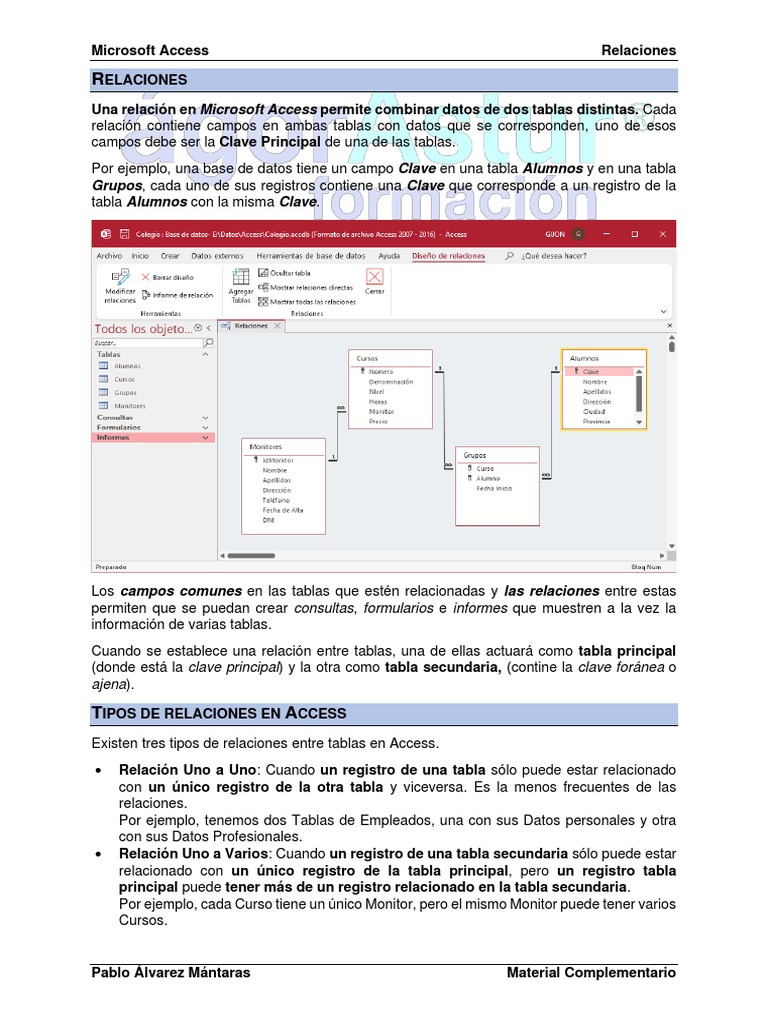 Access - Relaciones | PDF | Informática | Gestión de tecnología de la ...