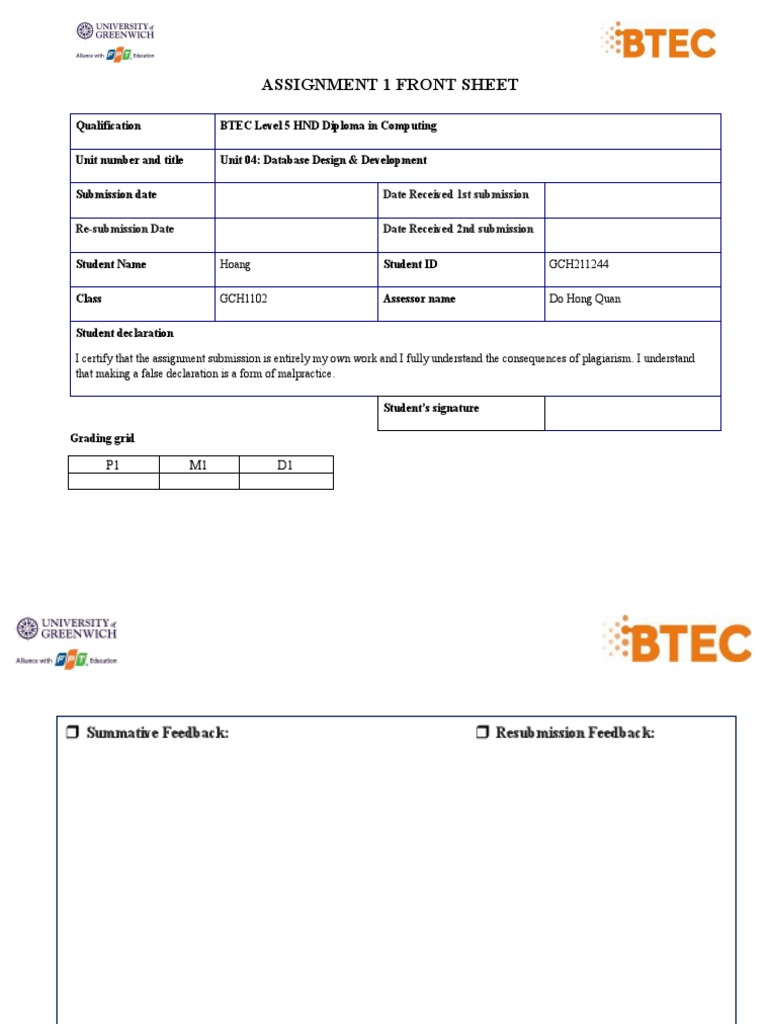 Asm1 DB | PDF | Databases | Relational Database