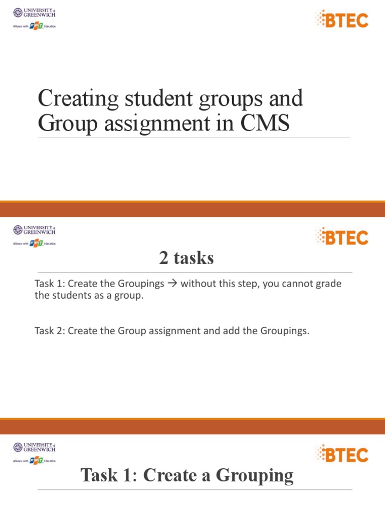 6 How To Creat Group Assignment On Cms Pdf 