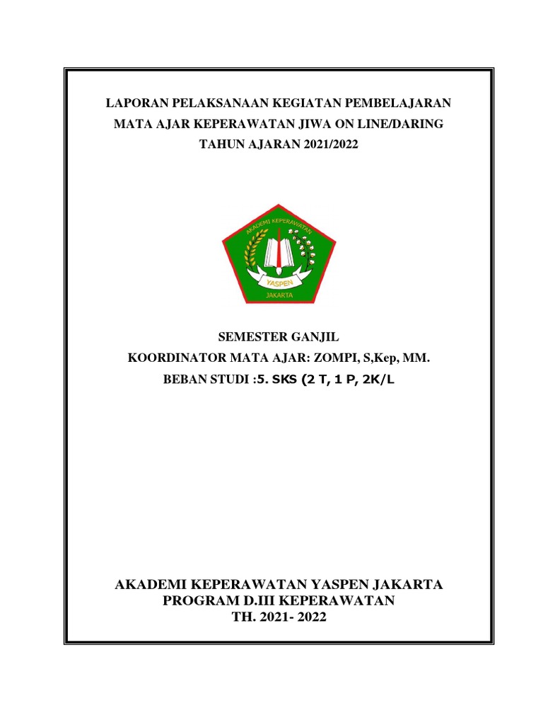 Laporan Pem Kep. Jiwa 2021 - 2022 | PDF