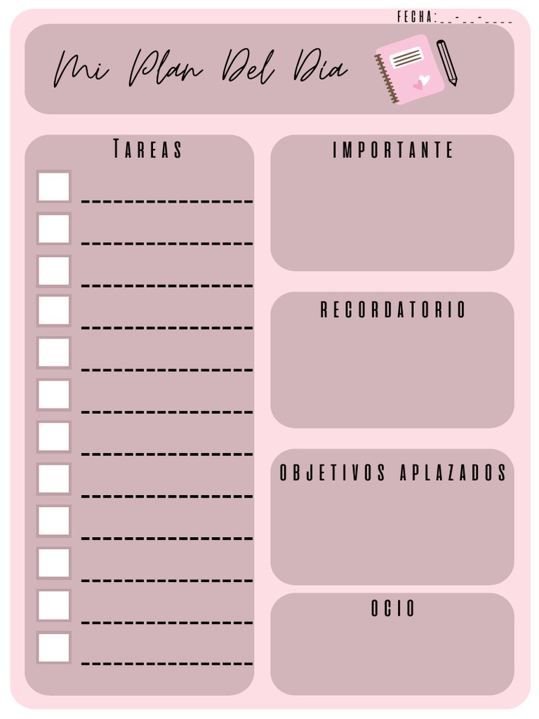 Copia de Actividad 6 - Calendario Diario | PDF