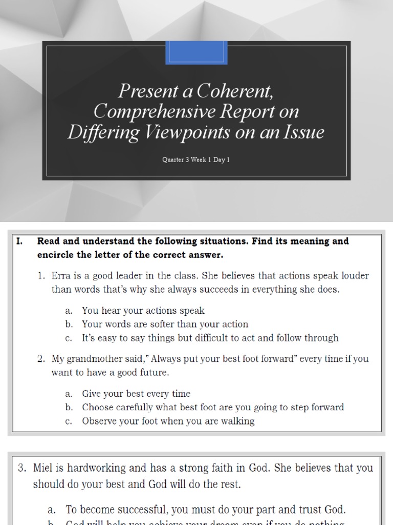 Present A Coherent, Comprehensive Report On Differing | PDF | Cognitive ...